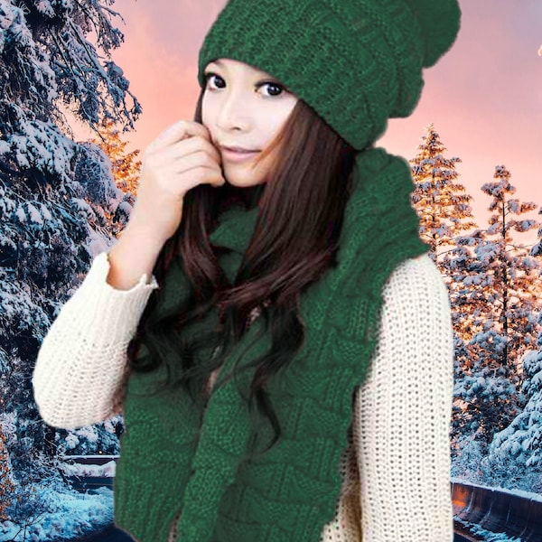 Winter Hat and Scarf Set - Etsy