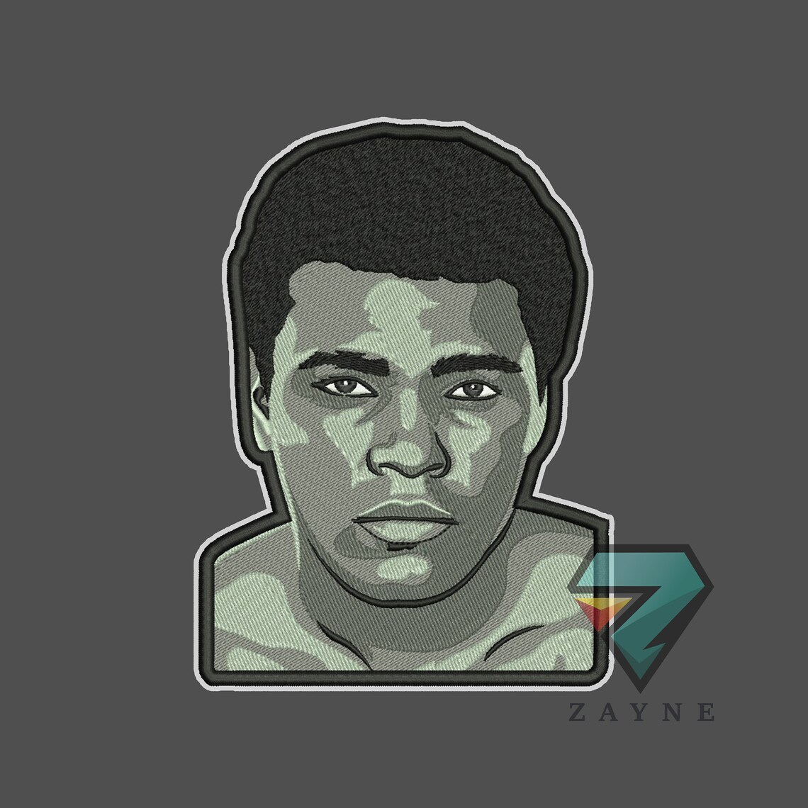 Muhammad Ali Embroidery File Compatible for 4x4, 5x7 or Bigger Hoop ...