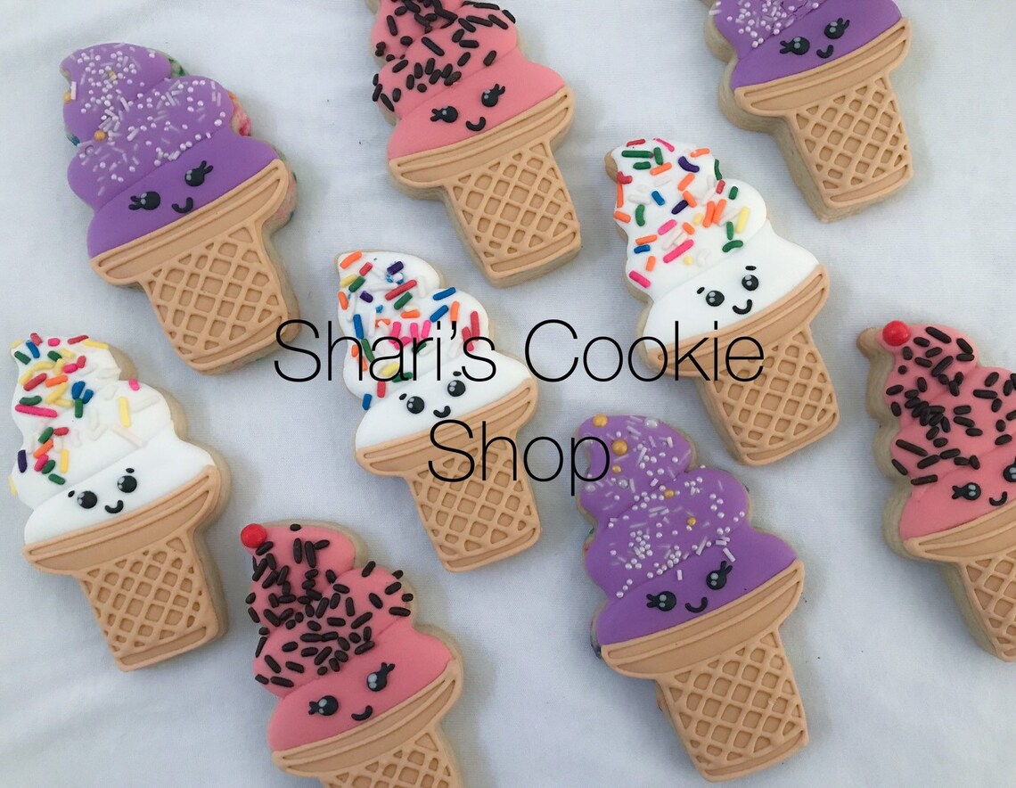 Cute Soft Serve Ice Cream Sugar Cookies - Etsy