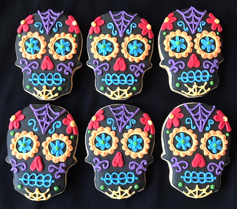 Day of the Dead Sugar Skull Cookies (dia De Los Muertos) - Etsy