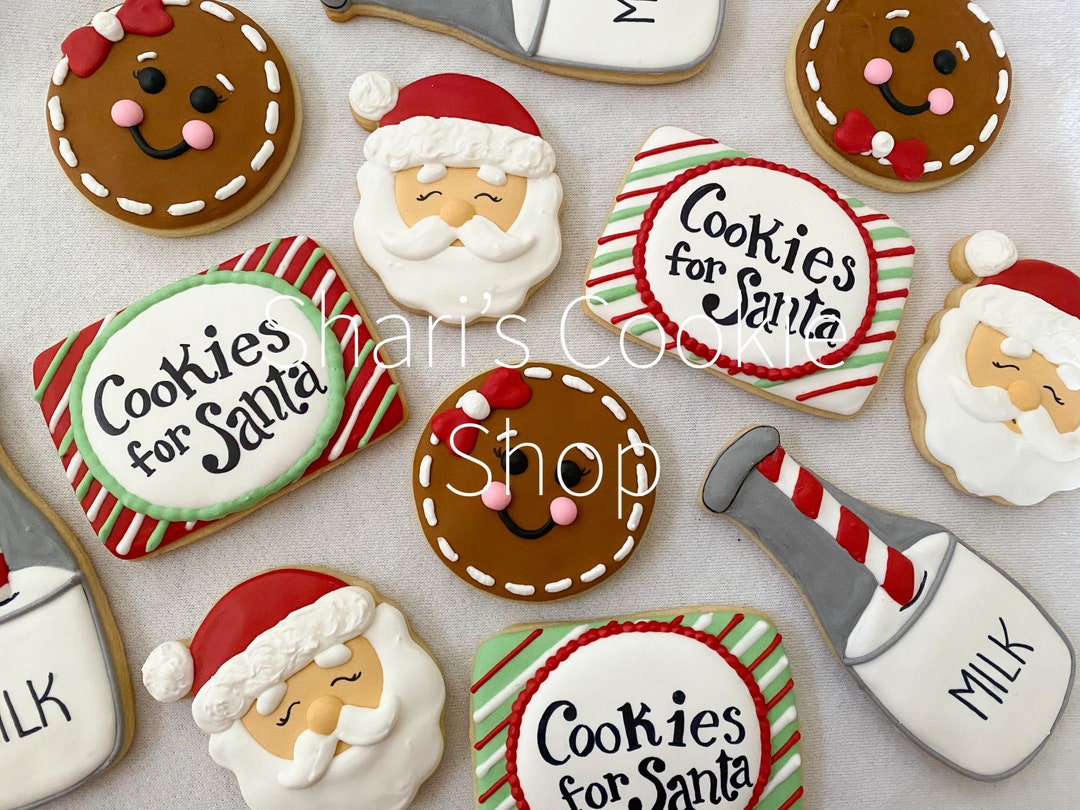 Christmas “milk and Cookies for Santa” Sugar Cookies - Etsy