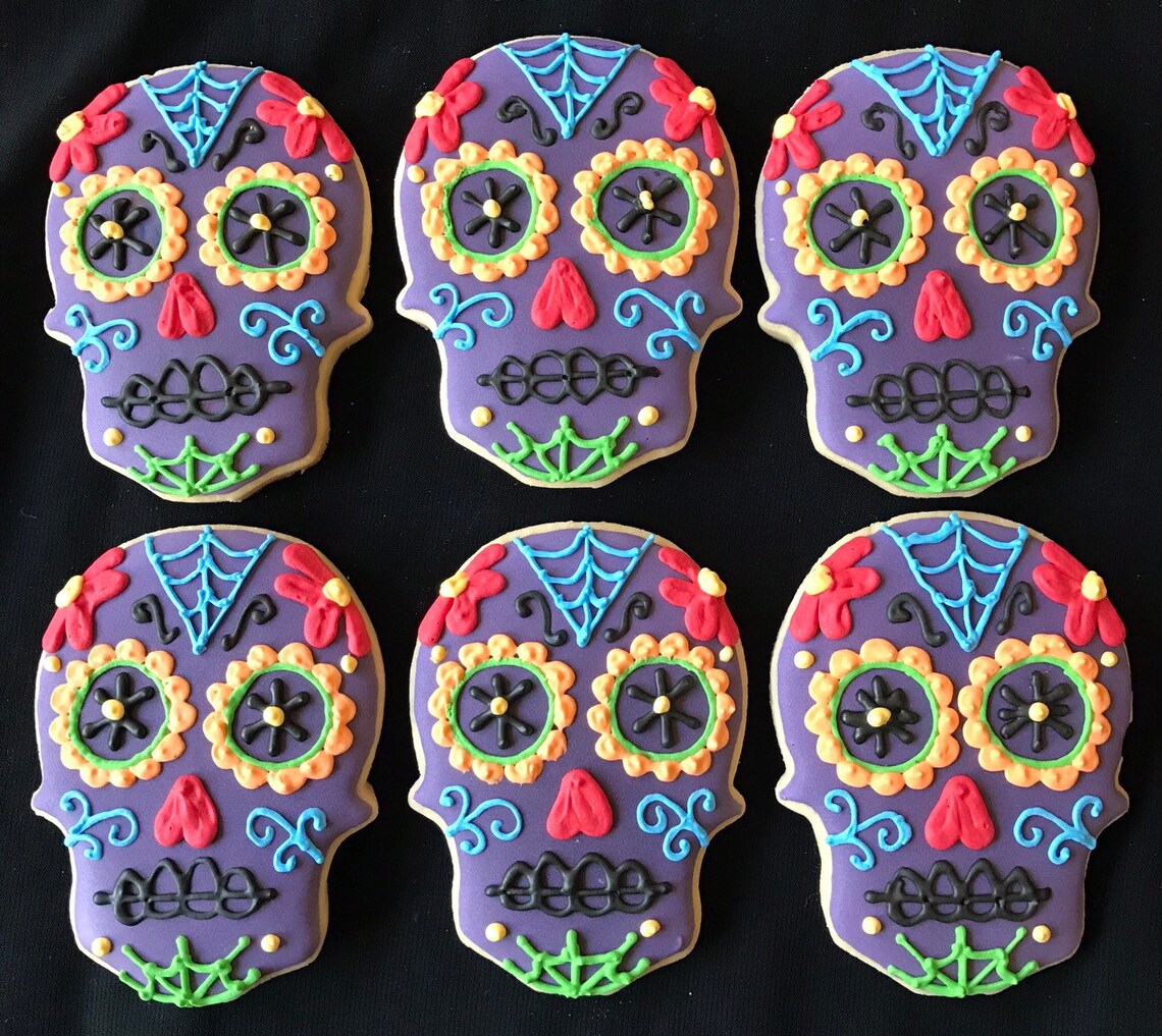 Day of the Dead Sugar Skull Cookies dia De Los Muertos - Etsy