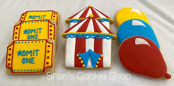 Circus Themed Sugar Cookies Carnival Circus Party Cookies TINSELBOX