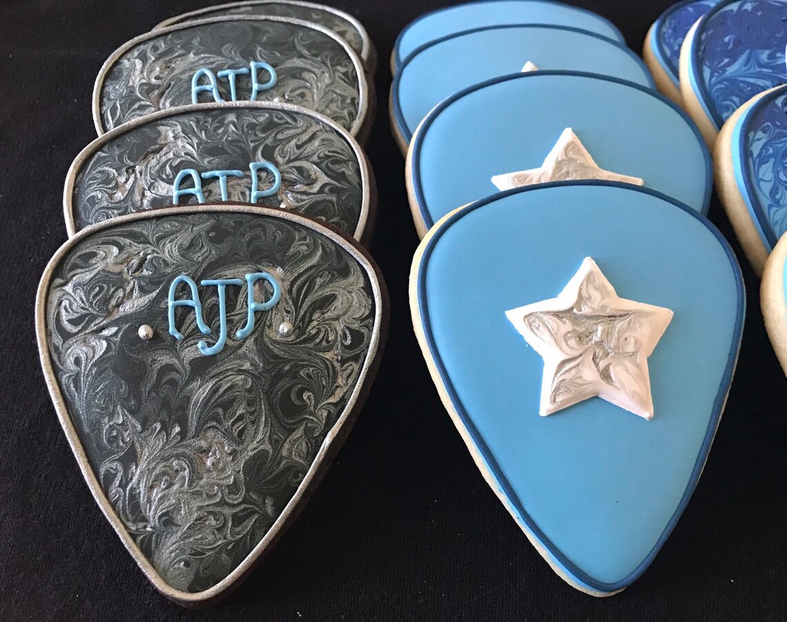 Guitar Pick Sugar Cookies - Etsy
