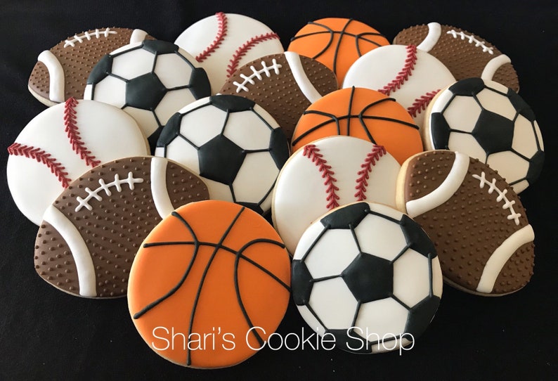 Sports Themed Sugar Cookies - Etsy