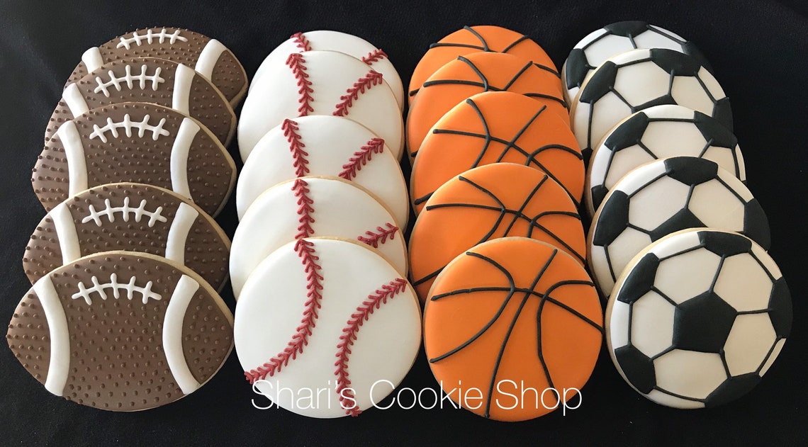 Sports Themed Sugar Cookies - Etsy