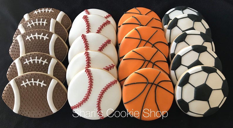 Sports Themed Sugar Cookies - Etsy