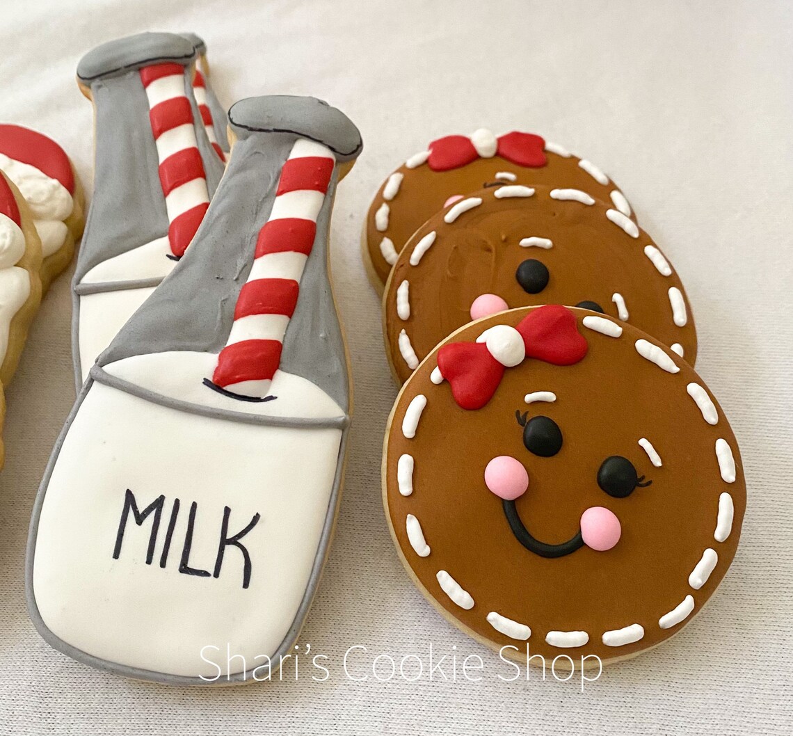 Christmas “milk and Cookies for Santa” Sugar Cookies - Etsy