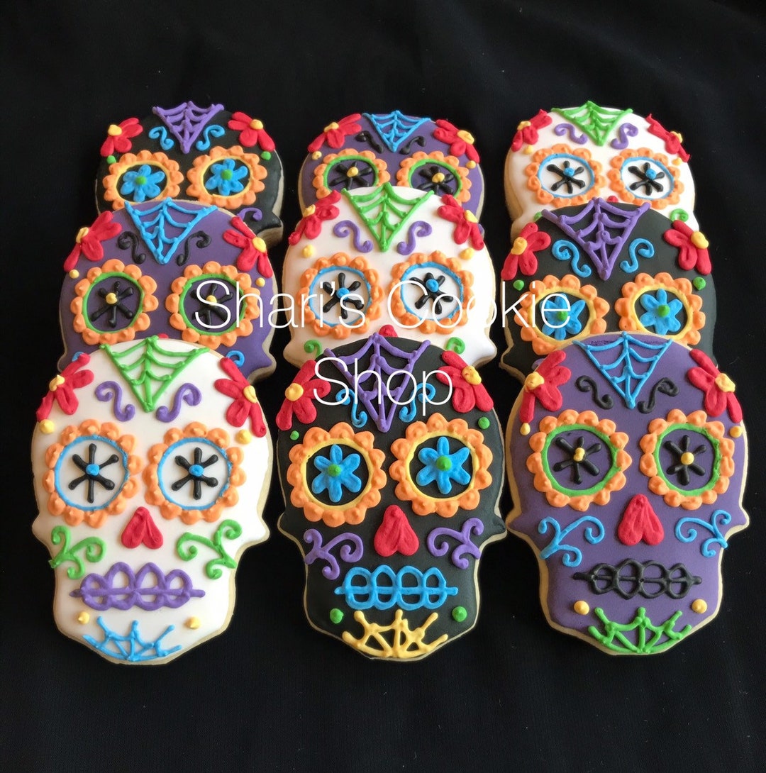Day of the Dead Sugar Skull Cookies (dia De Los Muertos) - Etsy