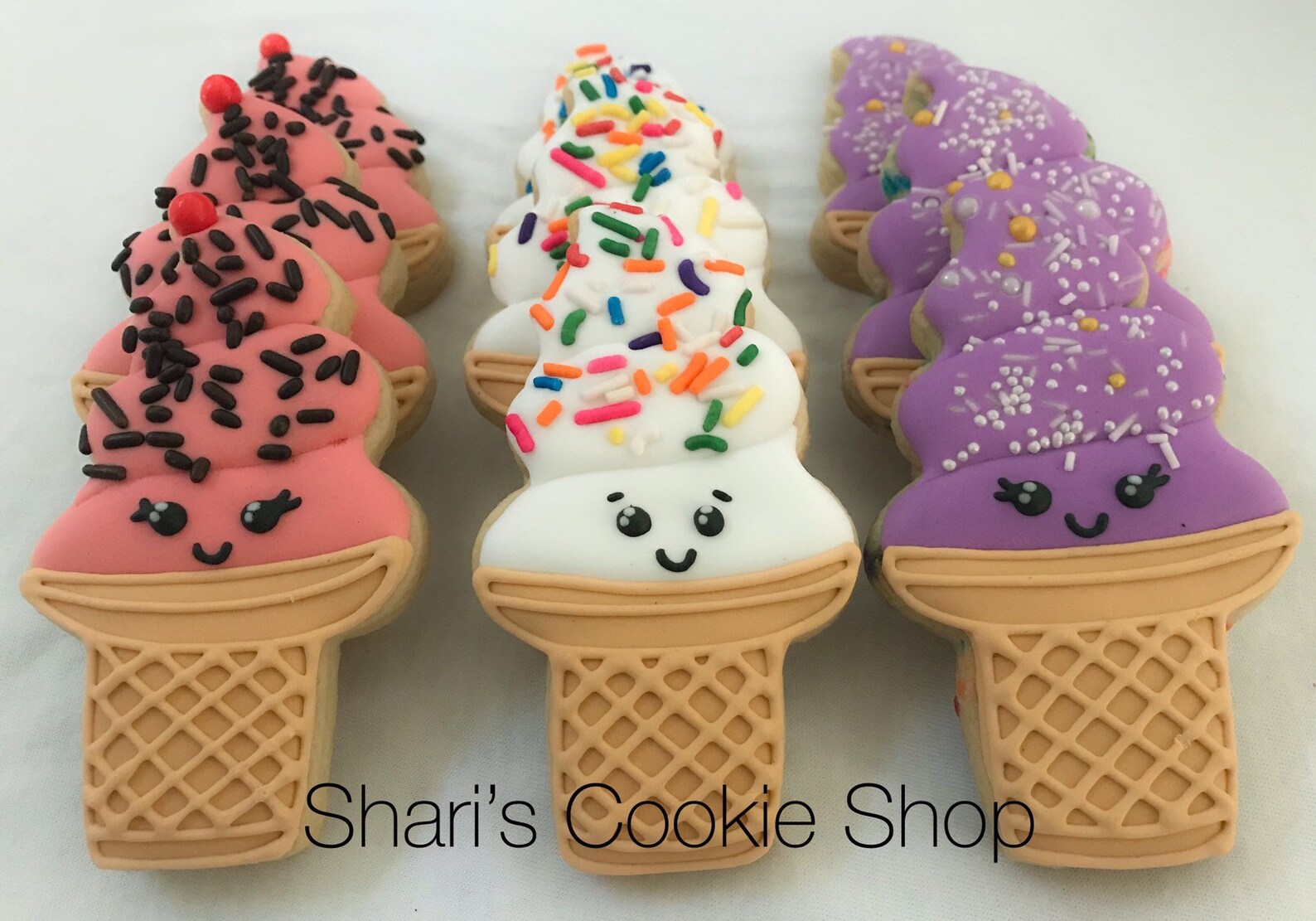 Cute Soft Serve Ice Cream Sugar Cookies - Etsy