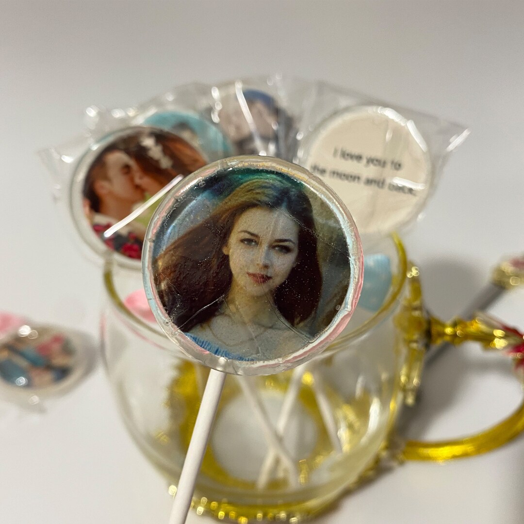 12 Pieces-personalized Photo Lollipops,customized Handmade Lollipops ...