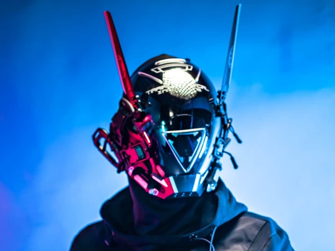 Voice Changer Cyberpunk Mask Cyber Mask Samurai Helmet Tactical Helmet ...