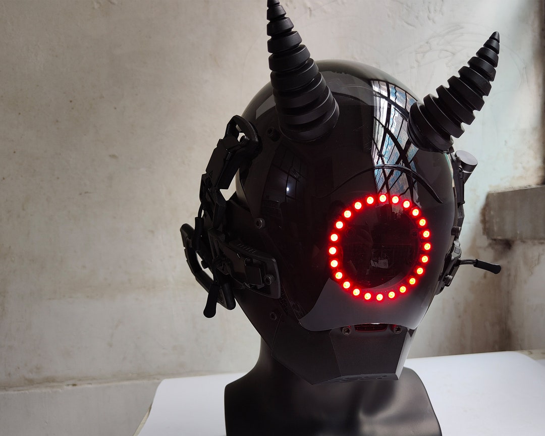 Voice Changer Cyberpunk Mask Cyber Mask Samurai Helmet Tactical Helmet ...