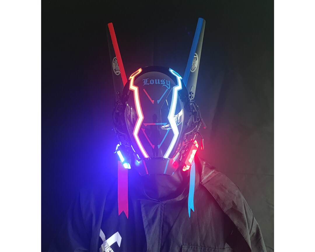Voice Changer Cyberpunk Mask Cyber Mask Samurai Helmet Tactical Helmet ...