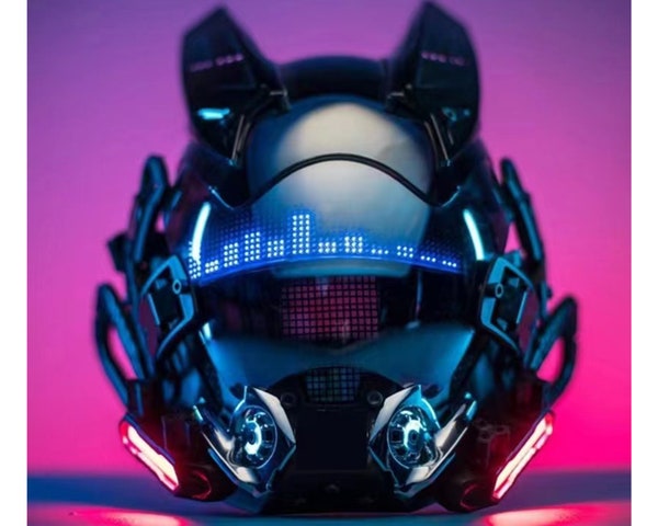 Self-design Luminous Cyberpunk Half-face Mask, Futuristic Mask With ...
