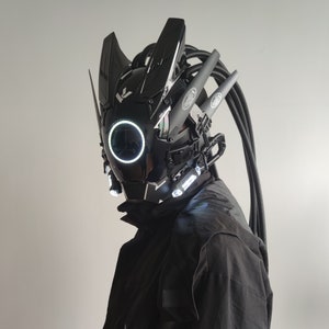 Voice Changer Cyberpunk Mask Cyber Mask Samurai Helmet Tactical Helmet ...
