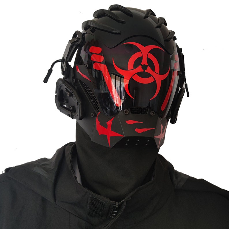 Máscara Cyberpunk máscara cibernética Casco Samurai - Etsy México