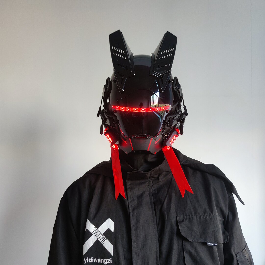 Voice Changer Cyberpunk Mask Cyber Mask Samurai Helmet Tactical Helmet ...