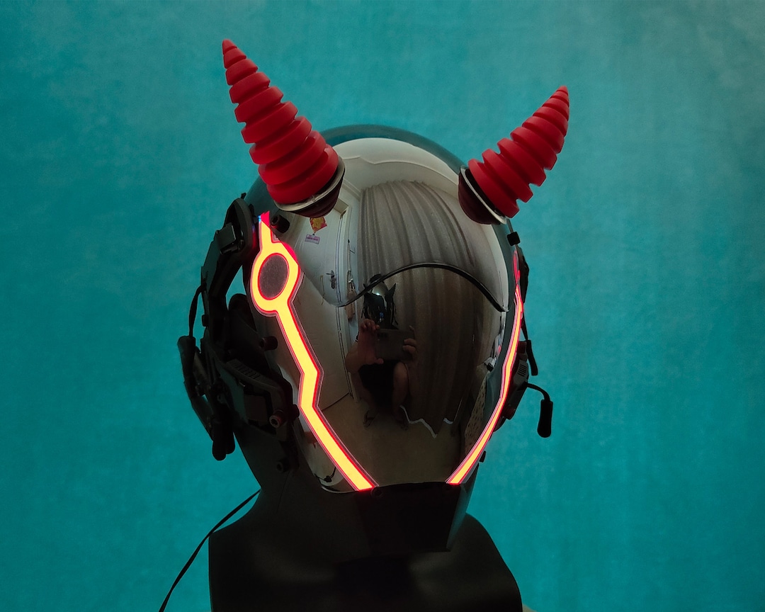 Voice Changer Cyberpunk Mask Cyber Mask Samurai Helmet Tactical Helmet ...