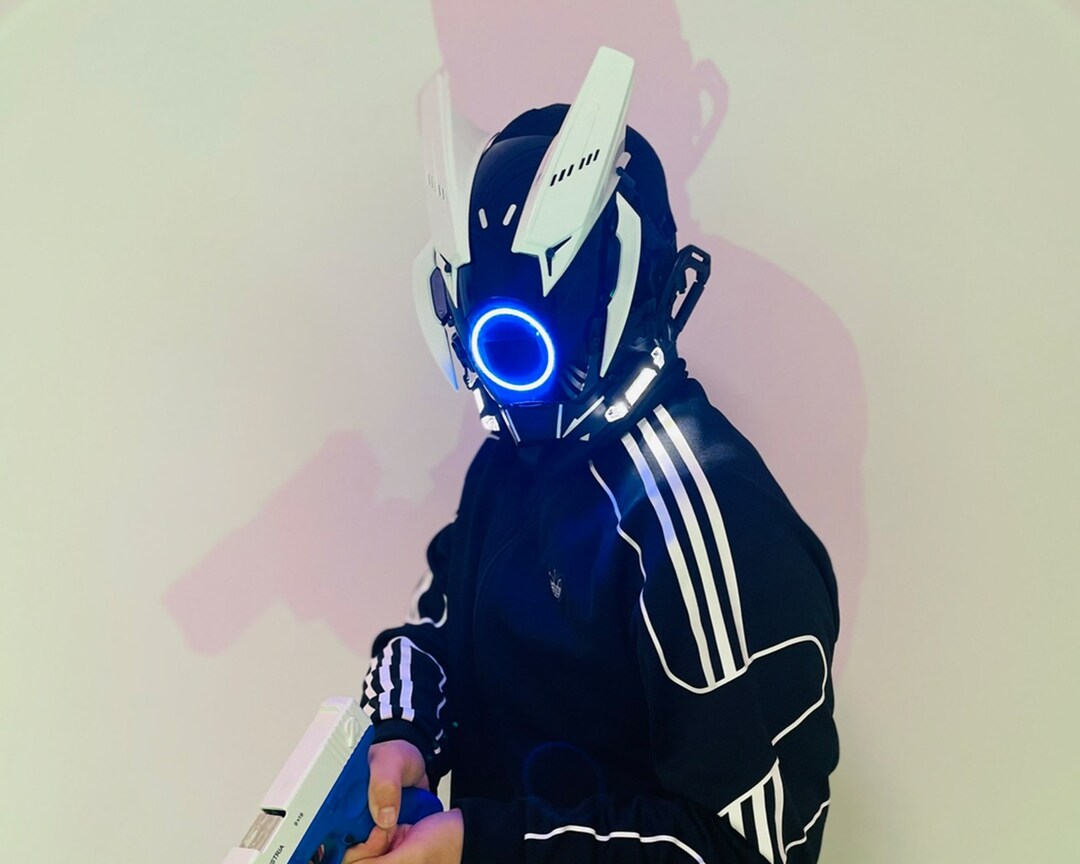 Voice Changer Cyberpunk Mask Cyber Mask Samurai Helmet Tactical Helmet ...