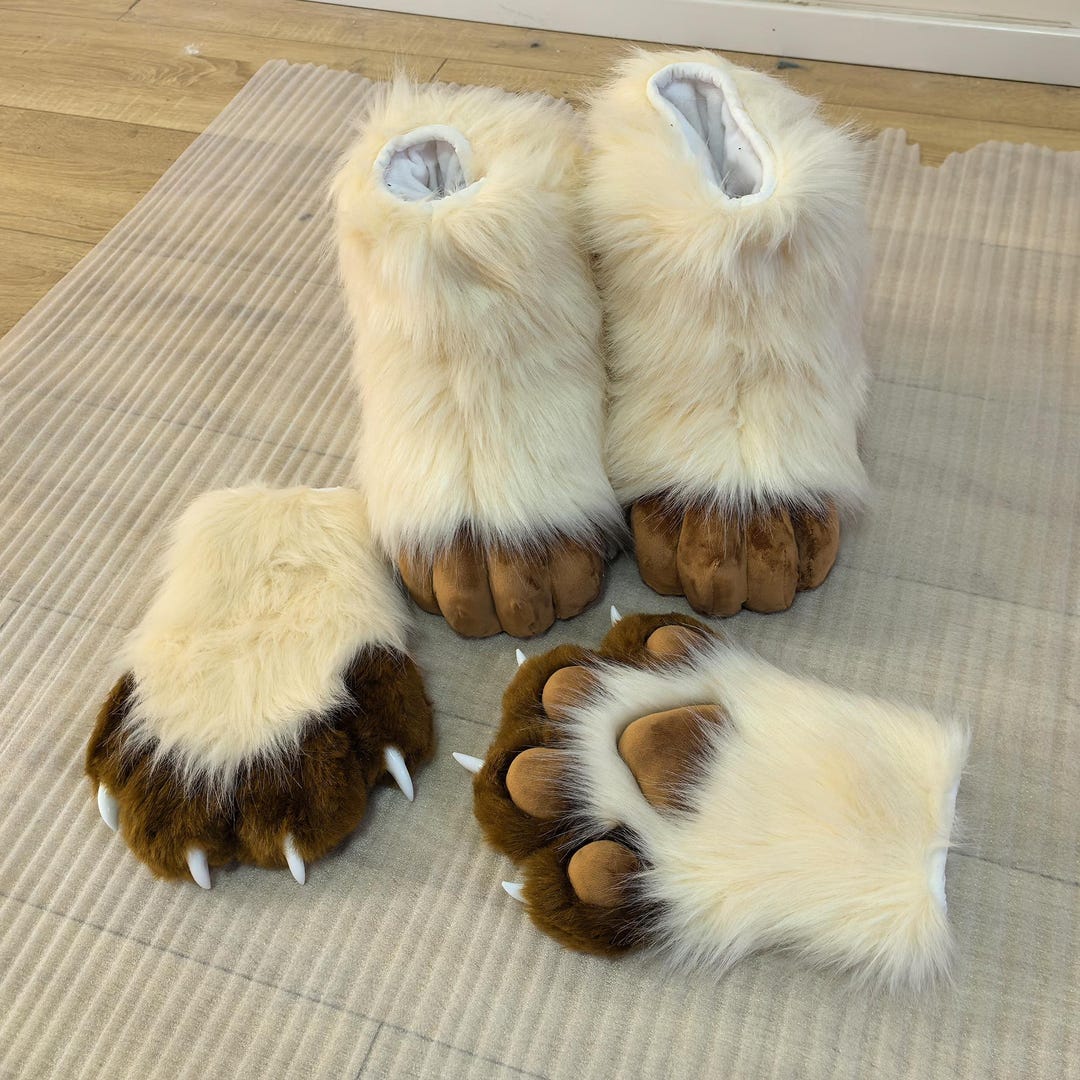 Fursuit Hand and Feet Paws - Furry Gloves With Squeaking - Outdoor ...