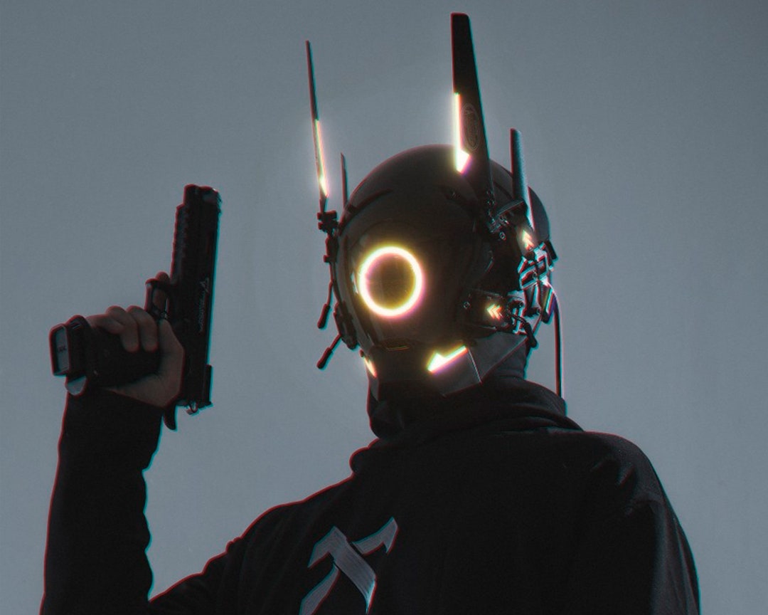 Cyberpunk Helmet Cosplay Black Samurai War Pipeline Deadlock ...