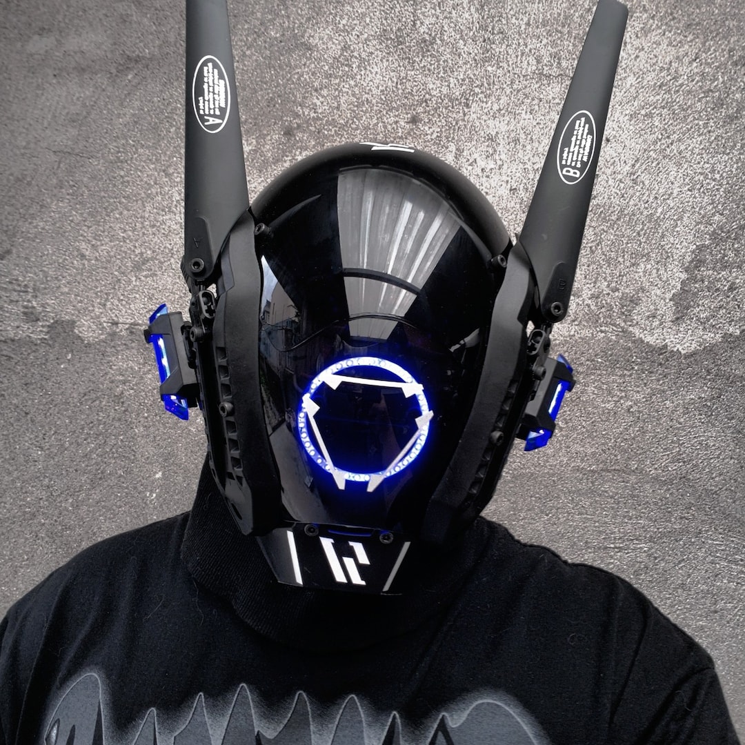 Voice Changer Cyberpunk Mask Cyber Mask Samurai Helmet Tactical Helmet ...