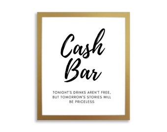 Cash bar sign | Etsy