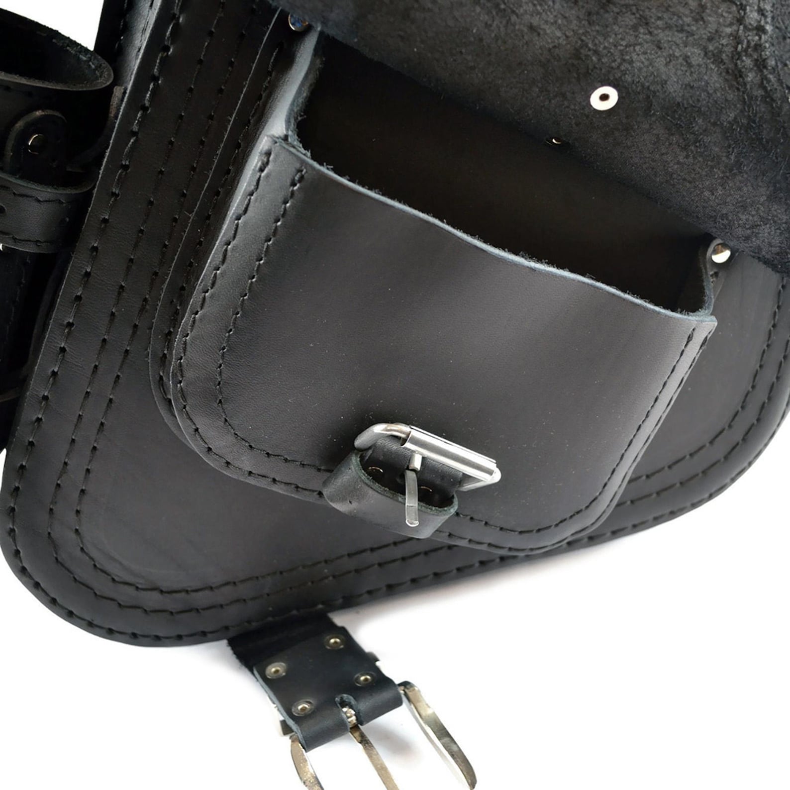 Black Leather Custom Bag for Harley Davidson Softail Slim Fat Boy ...