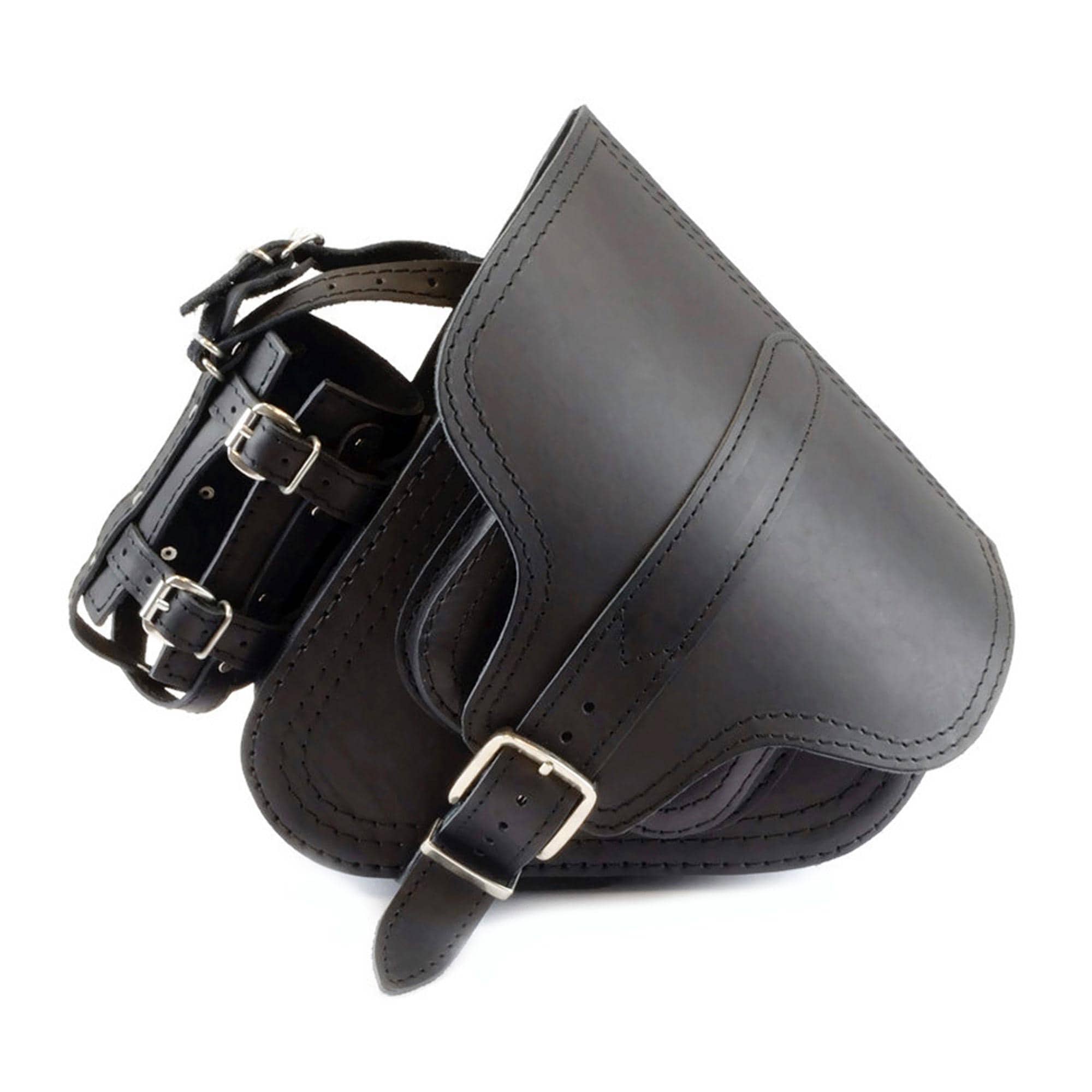 Black Leather Custom Bag for Harley Davidson Softail Slim Fat Boy ...