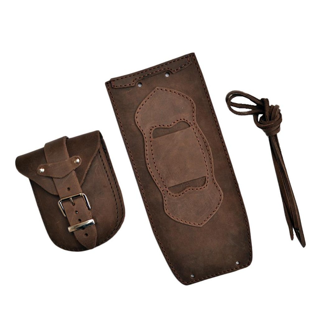 Harley Davidson Softail Brown Genuine Plain Leather Tank Chap Cover Bra ...