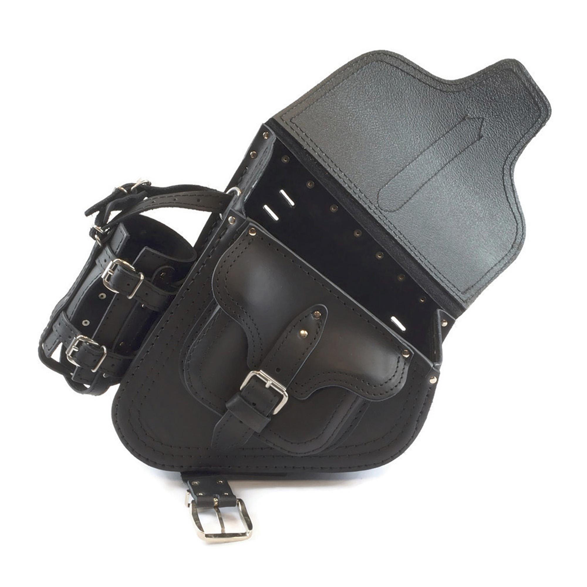 Black Leather Custom Bag for Harley Davidson Softail Slim Fat Boy ...