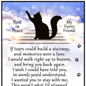 Cat RIP Goodbyes Verse, Cat Loss, Remembrance, Sympathy, Condolences ...