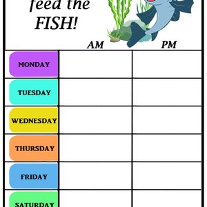 Fish Magnetic Feeding Chart With Magnetic Marker Pen | Etsy