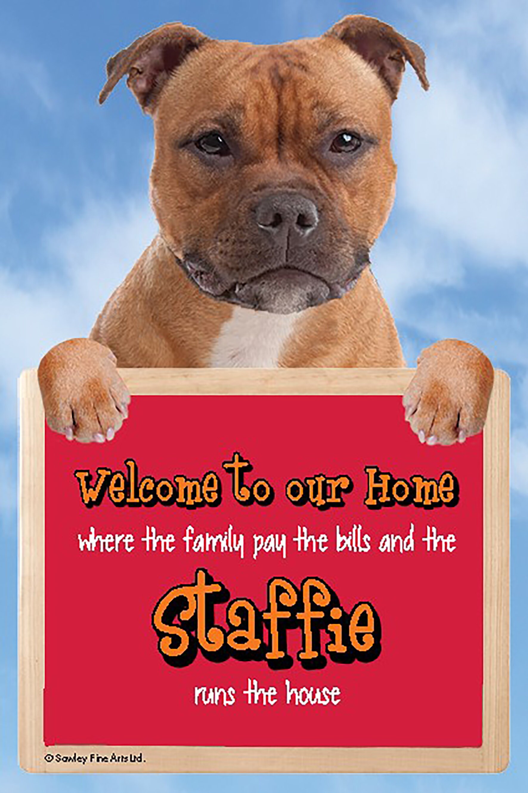 Staffordshire Bull Terrier STAFFIE RED Dog Welcome Sign 9 x 6 - Etsy ...