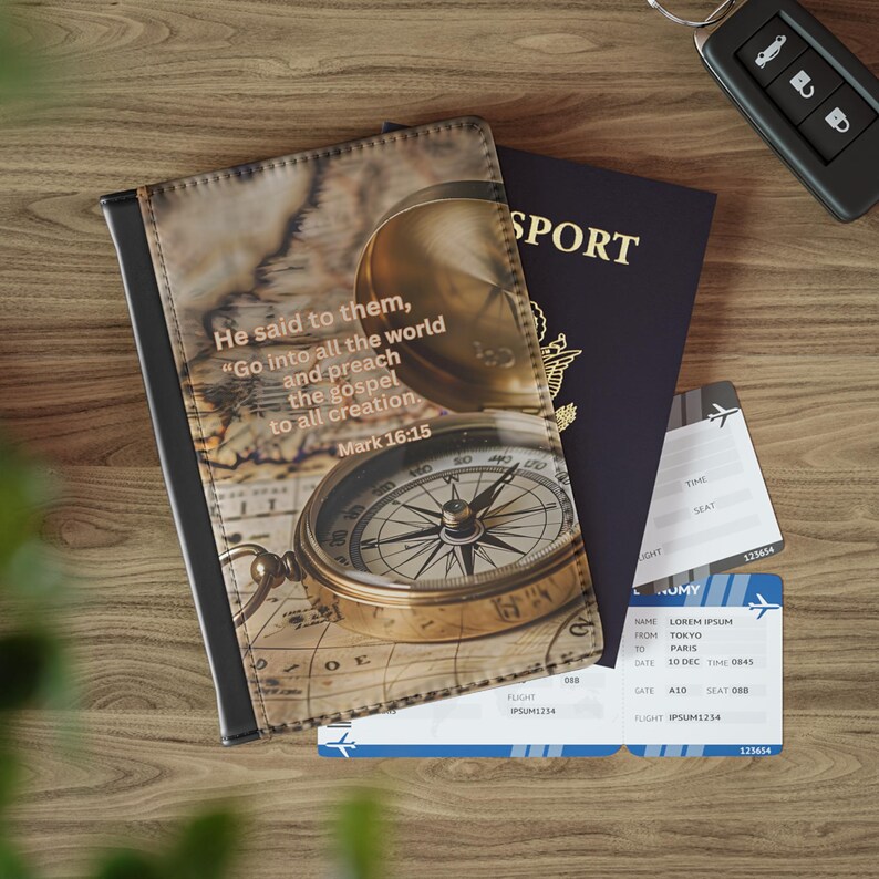 Christian Passport Cover Faith Map Compass Passport Gift Passport Cover ...