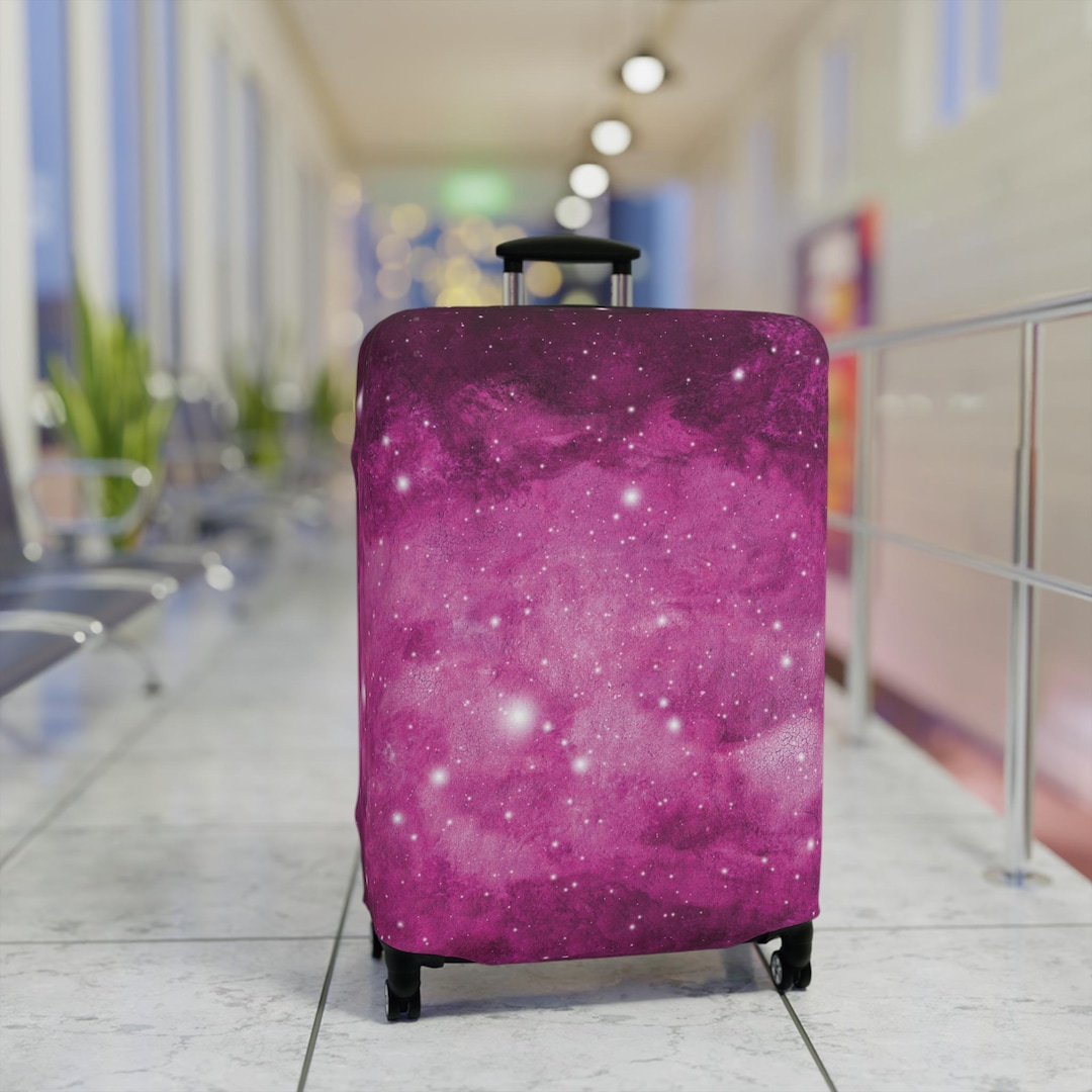 Pink Galaxy Nebula Luggage Cover Space Print Suitcase Protector Night ...