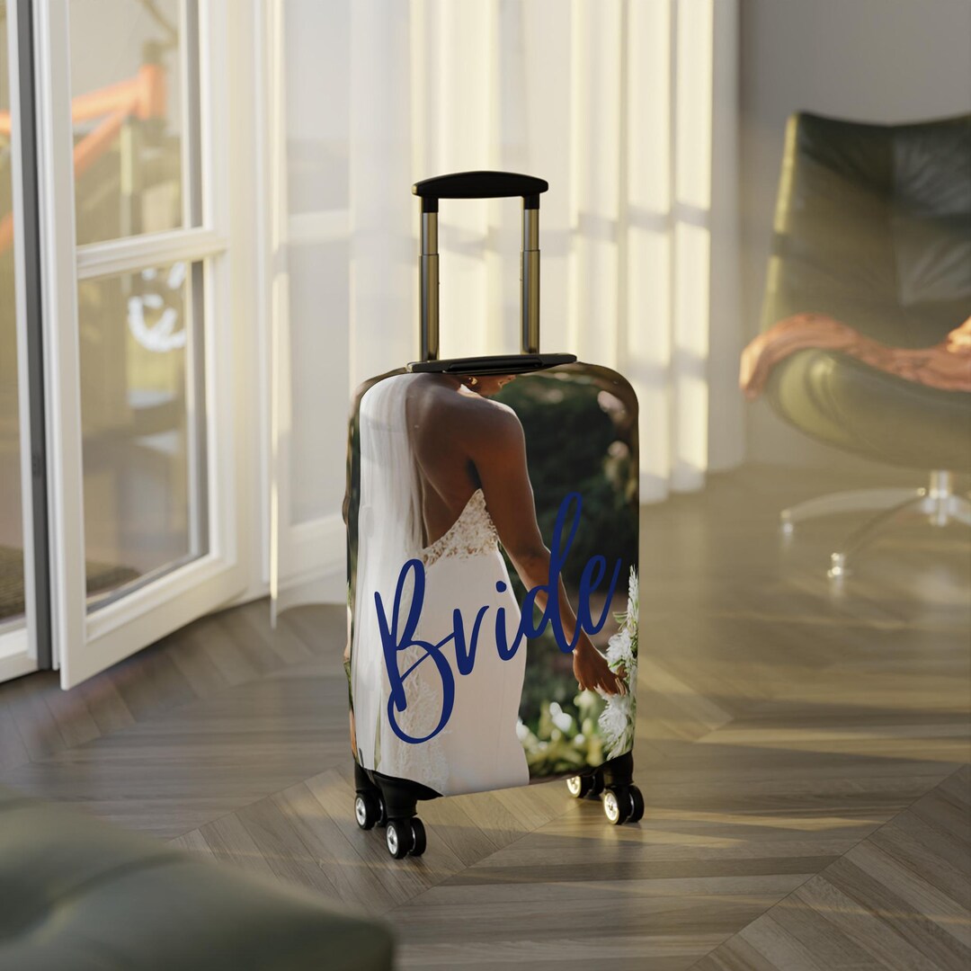 Bride Luggage Cover, Wedding Travel Suitcase Protector, Honeymoon ...