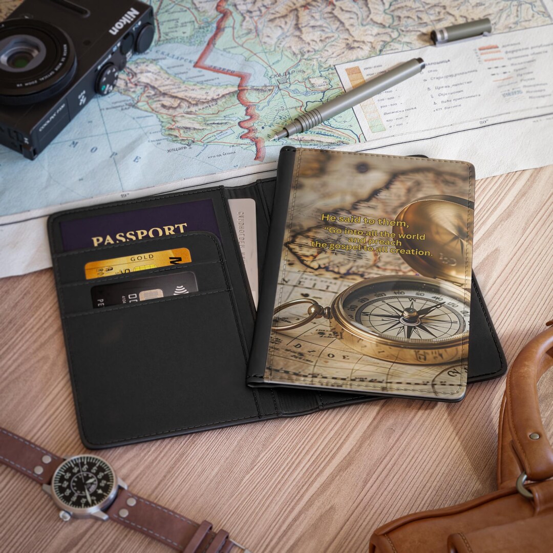 Christian Passport Cover Faith Map Compass Passport Gift Passport Cover ...