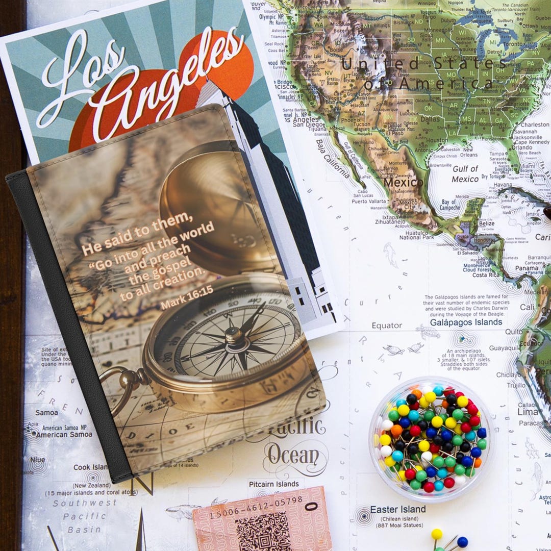 Christian Passport Cover Faith Map Compass Passport Gift Passport Cover ...