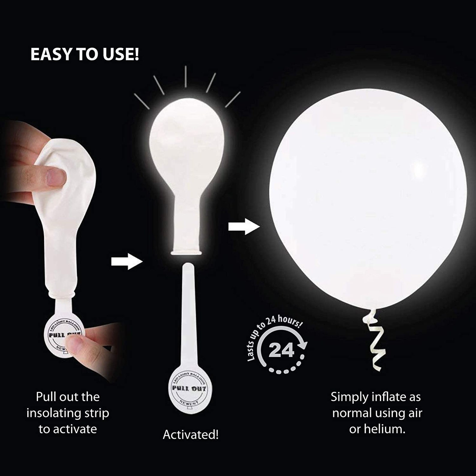 25 PACK White LED Balloons Perfect for Weddings Parties | Etsy UK