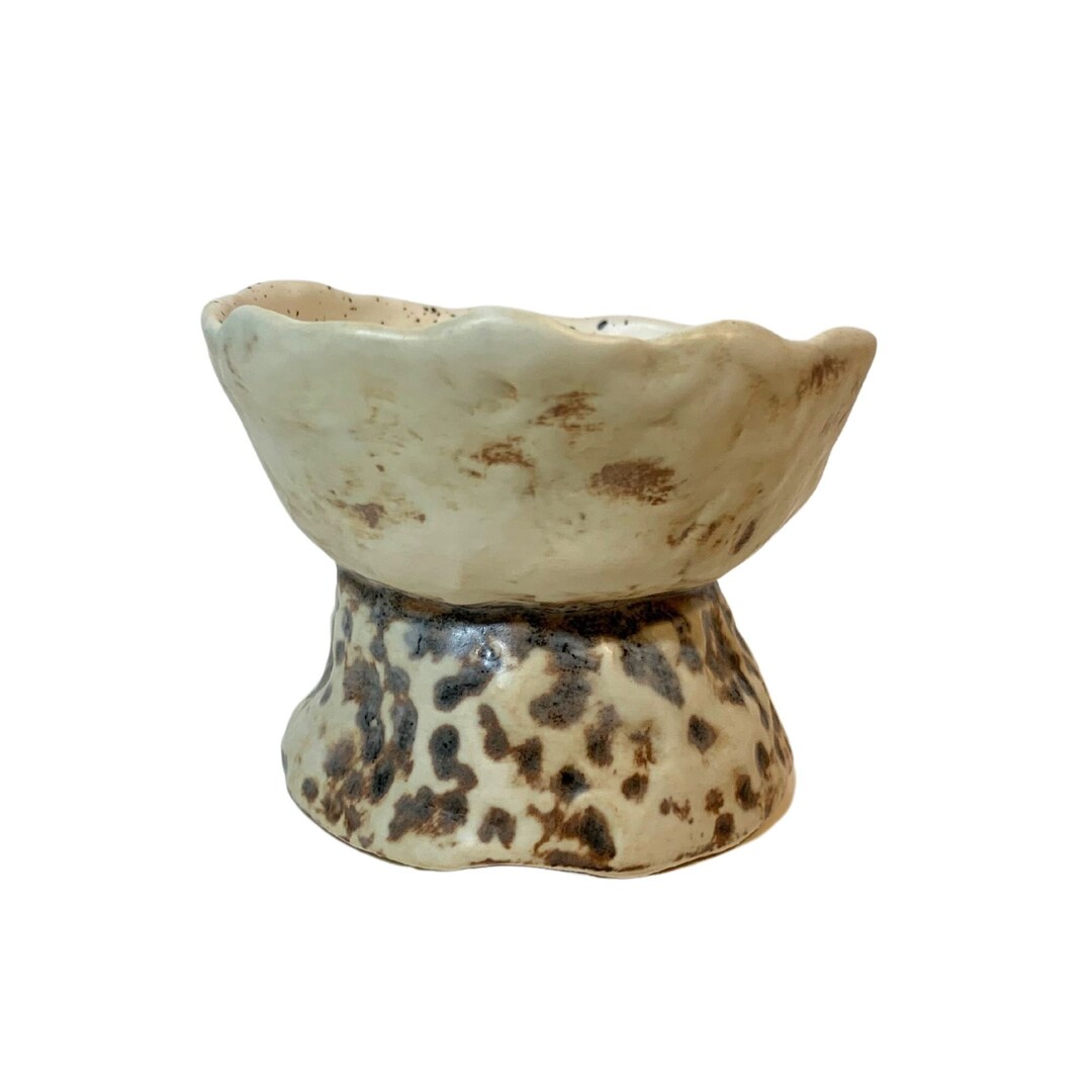 Mini Goblet Ceramic Bowl // Freeform Hand-built // Whimsical Pattern ...