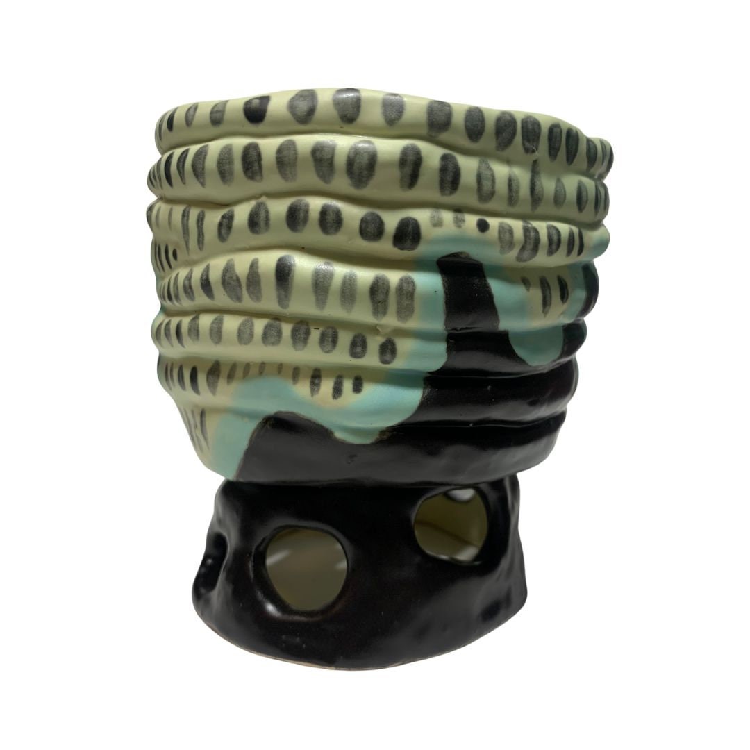 4" Ceramic Coil Planter With Drainage Holes // Handmade Gift for Plant ...