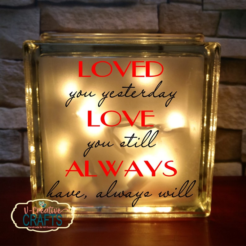 Love You Glass Block, Decorative Light, Sentimental Home Decor, Unique ...