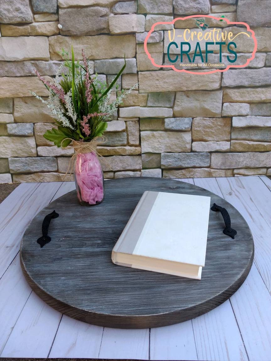 Monogram Serving Tray, Personalized Serving Tray, Rustic Tray, Lazy ...