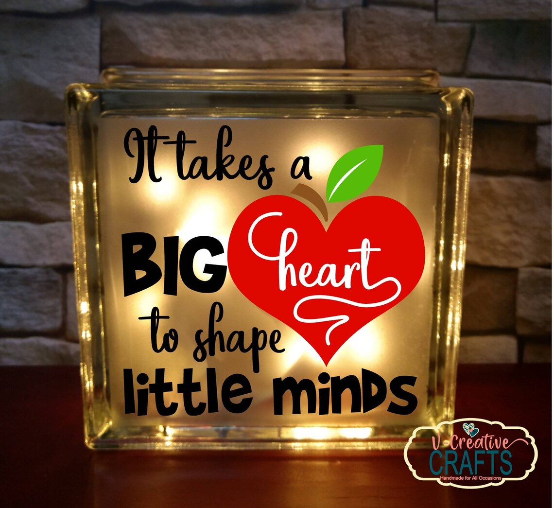 Teacher Saying Glass Block Teacher Desk Decor Unique Teacher - Etsy