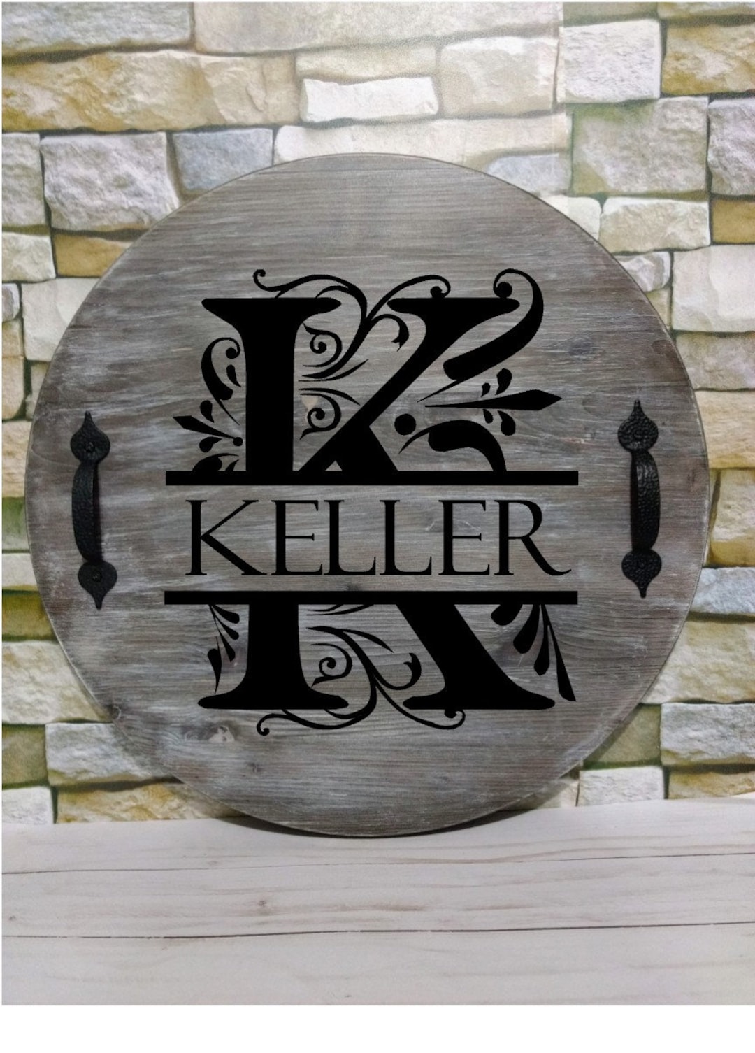 Monogram Serving Tray, Personalized Serving Tray, Rustic Tray, Lazy ...