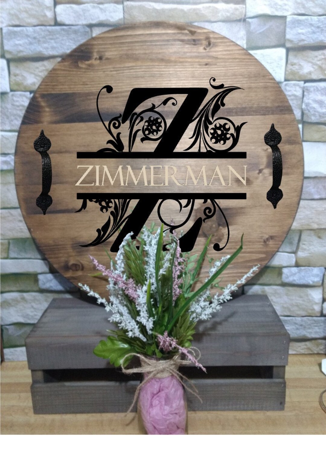 Personalized Serving Tray, Monogrammed Wood Serving Tray, Lazy Susan - Etsy