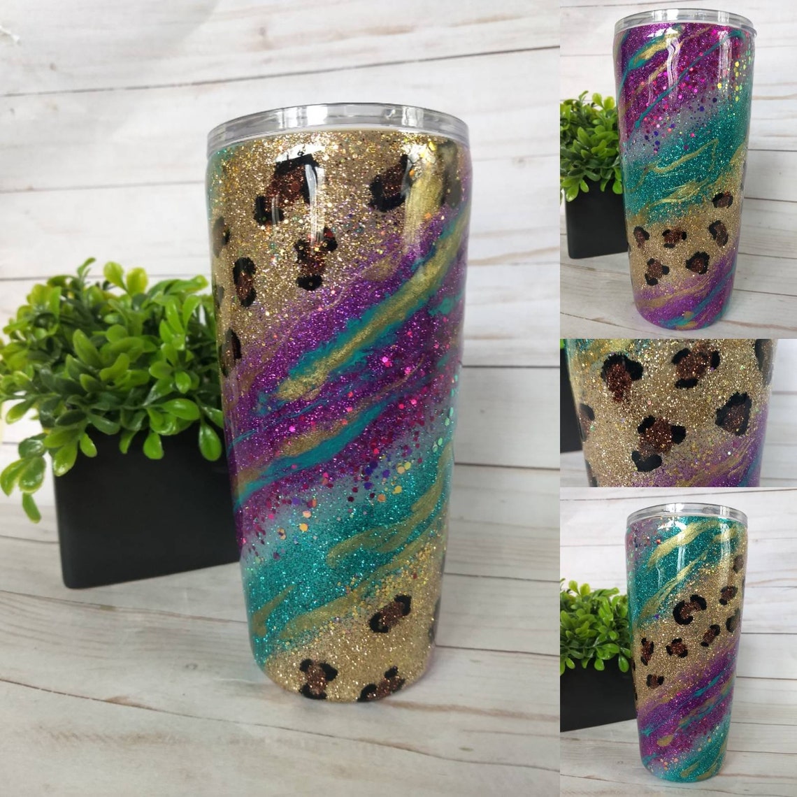 Leopard Print Tumbler // Personalized Tumbler // Custom | Etsy