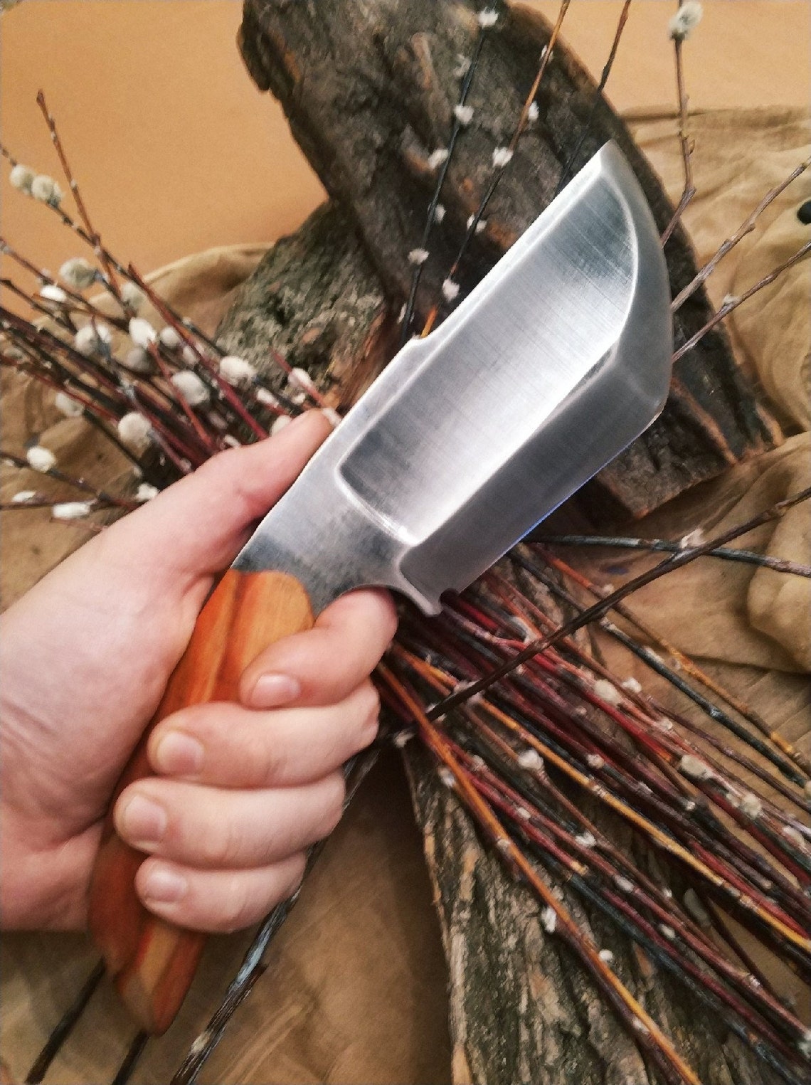 Handmade knife hand forged knife cleaver chopper bushcraft | Etsy